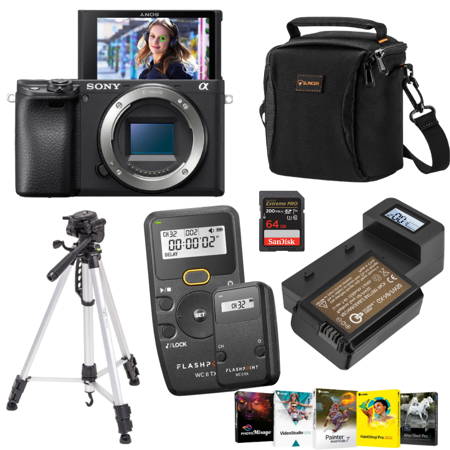 Sony Alpha a6400 Mirrorless Digital Camera Body with Premium Accessories Kit ILCE6400/B AK